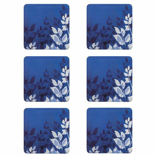 Denby Colours Blue Foliage 6pk Coasters - HiC Stornoway
