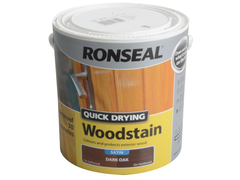 RON Quick Dry Woodstain Satin 2.5L Dark Oak - HiC Stornoway