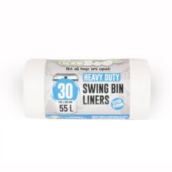 Ecobag 30 Heavy Duty Swing Bin Liners White 55L - HiC Stornoway