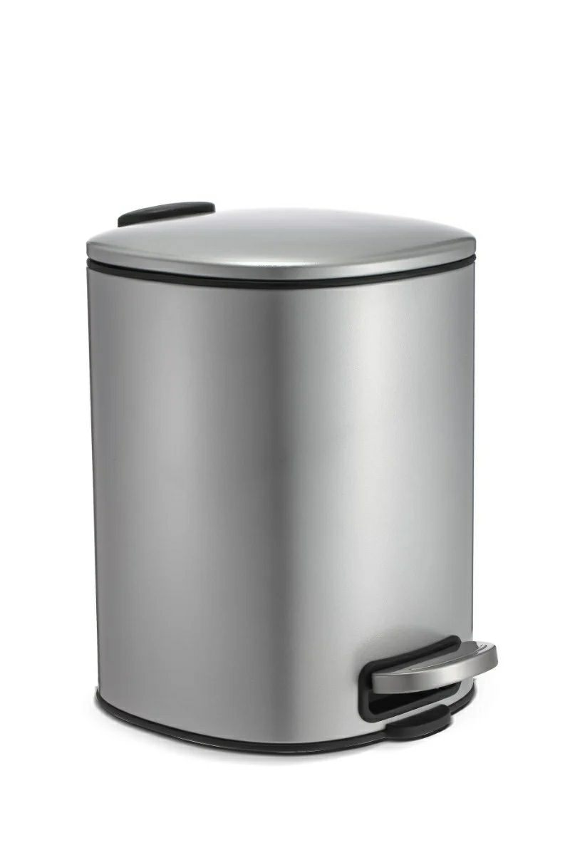 Santorini 5L Pedal Bin Silver - HiC Stornoway