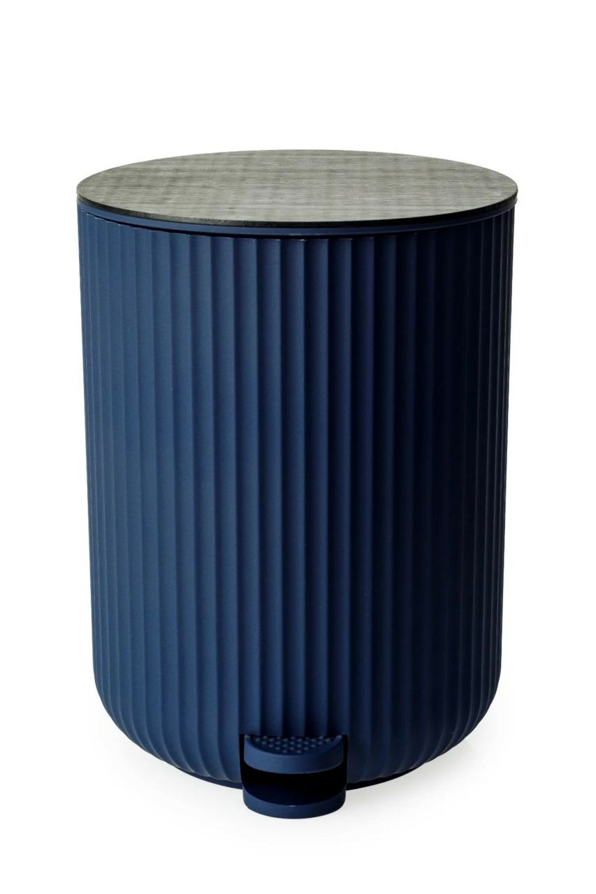 BLU Berkeley Pedal Bin - Blue with Bamboo Lid - HiC Stornoway