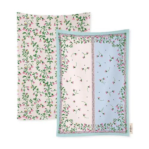 Ck Twin Flowers 2Pk Tea Towels - HiC Stornoway