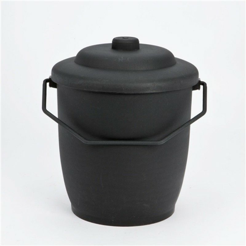 Black Plastic Coal Bucket With Lid - HiC Stornoway
